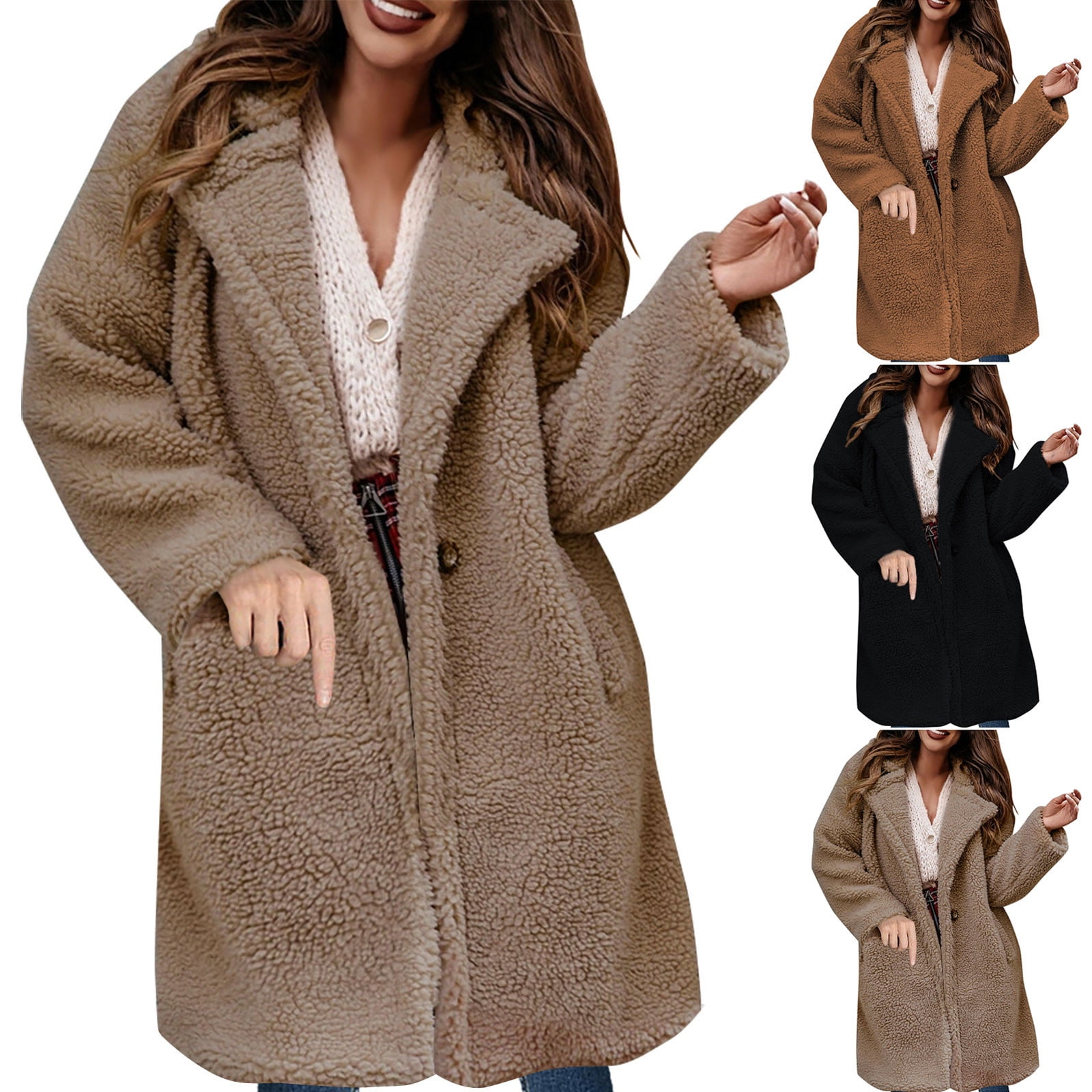Click here for Breaise Women Winter Coat Hooded Fuzzy Fleece Warm... prices