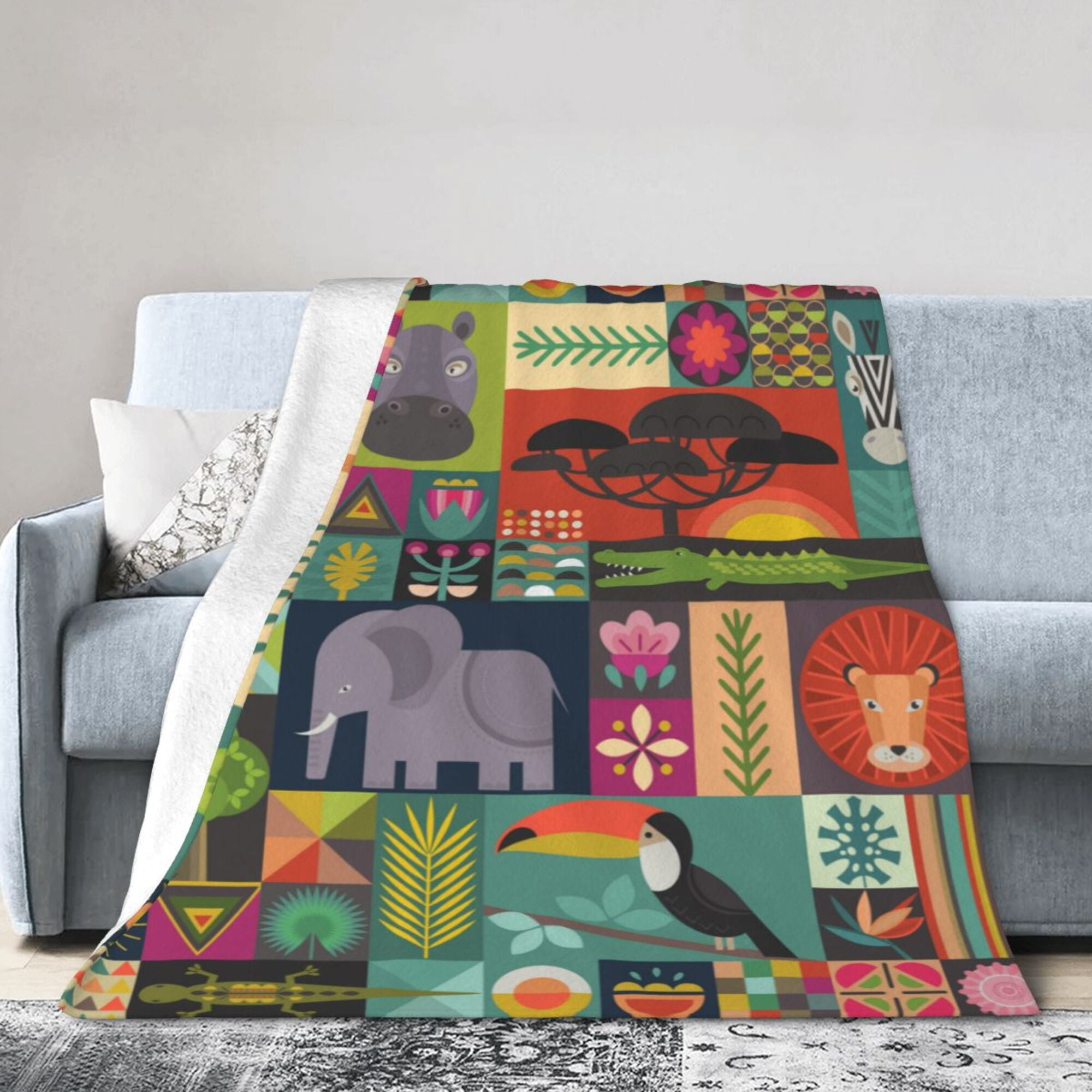 DouZhe Ultra-Soft Micro Fleece Lightweight Flannel Bed Blanket, Cartoon ...
