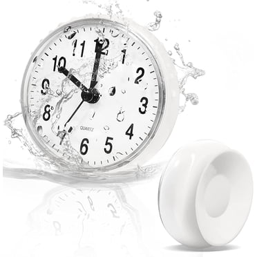 Battery Operated White Bathroom Shower Clock with Stand. Water ...