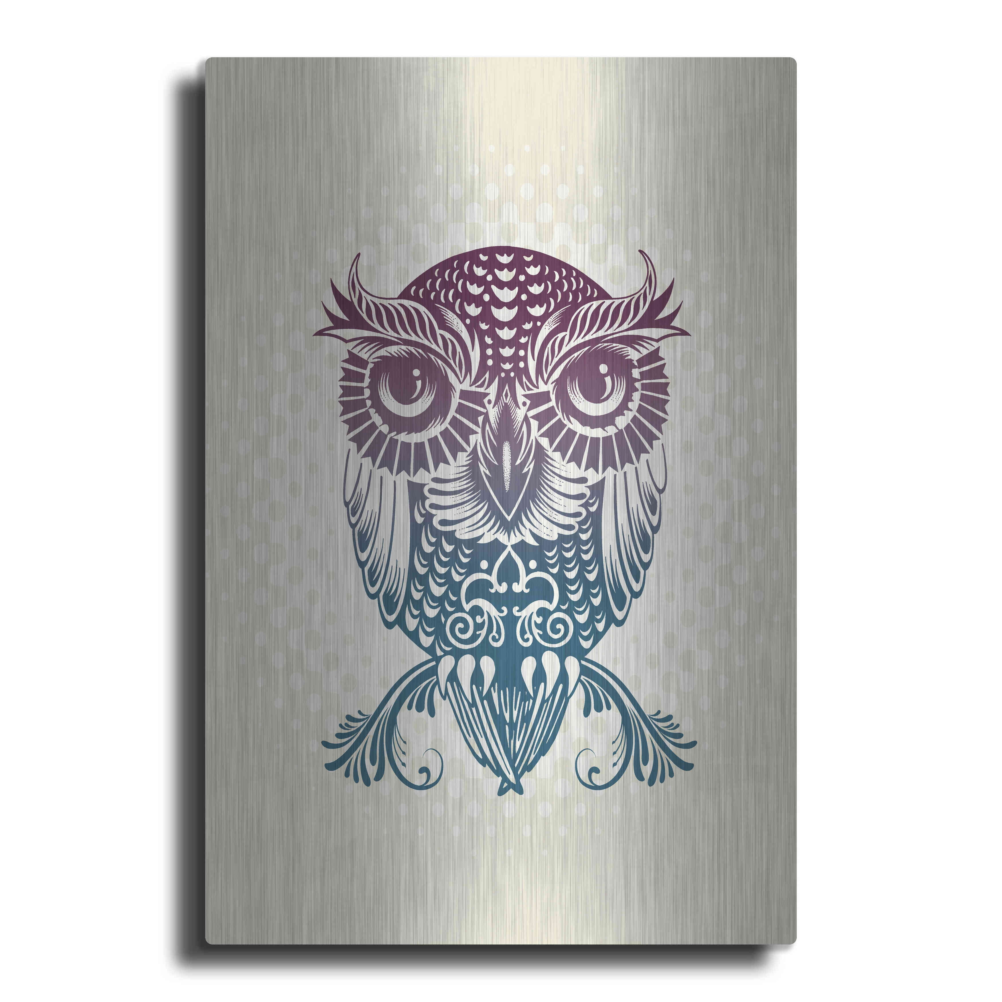 Luxe Metal Art 'Baby Egypt Owl' by Rachel Caldwell, Metal Wall Art, 16"x24" - Walmart.com