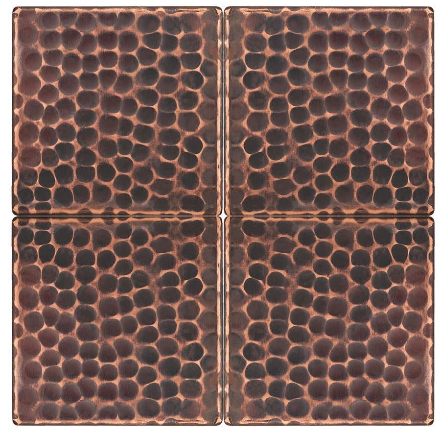 Premier Copper Products T3DBH-PKG4 3 x 3 in. Hammered Copper Tile ...