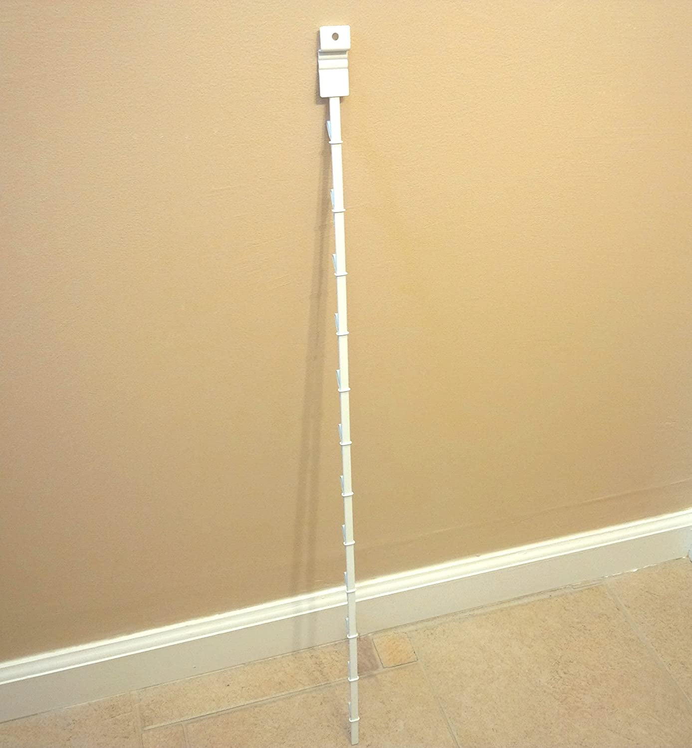 12 Clips Slatwall Mount Clipper Single Strip Display Rack In White ...