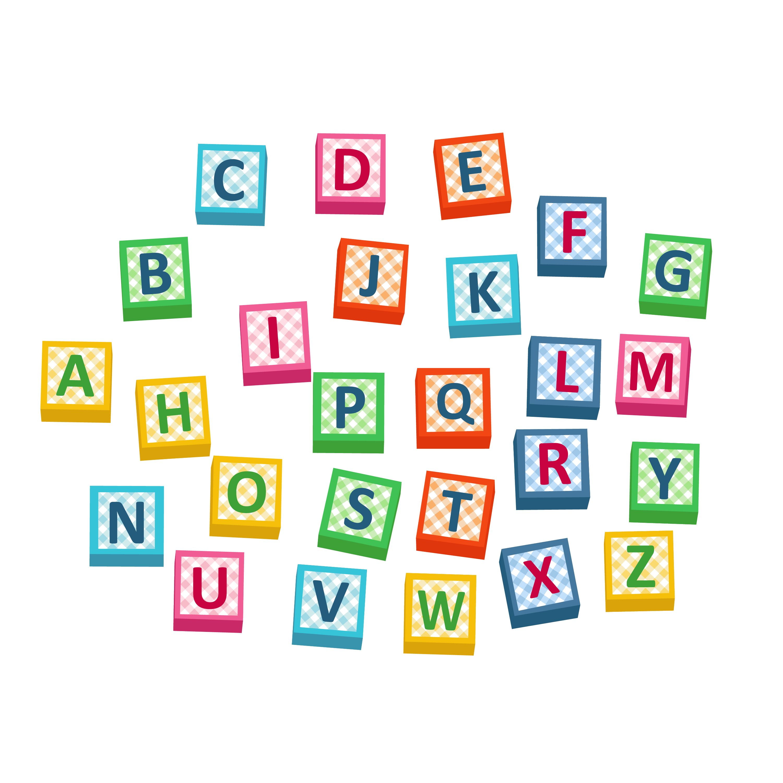 DAYCARE - Removable English Alphabet Letter Cubes Multicolored ...