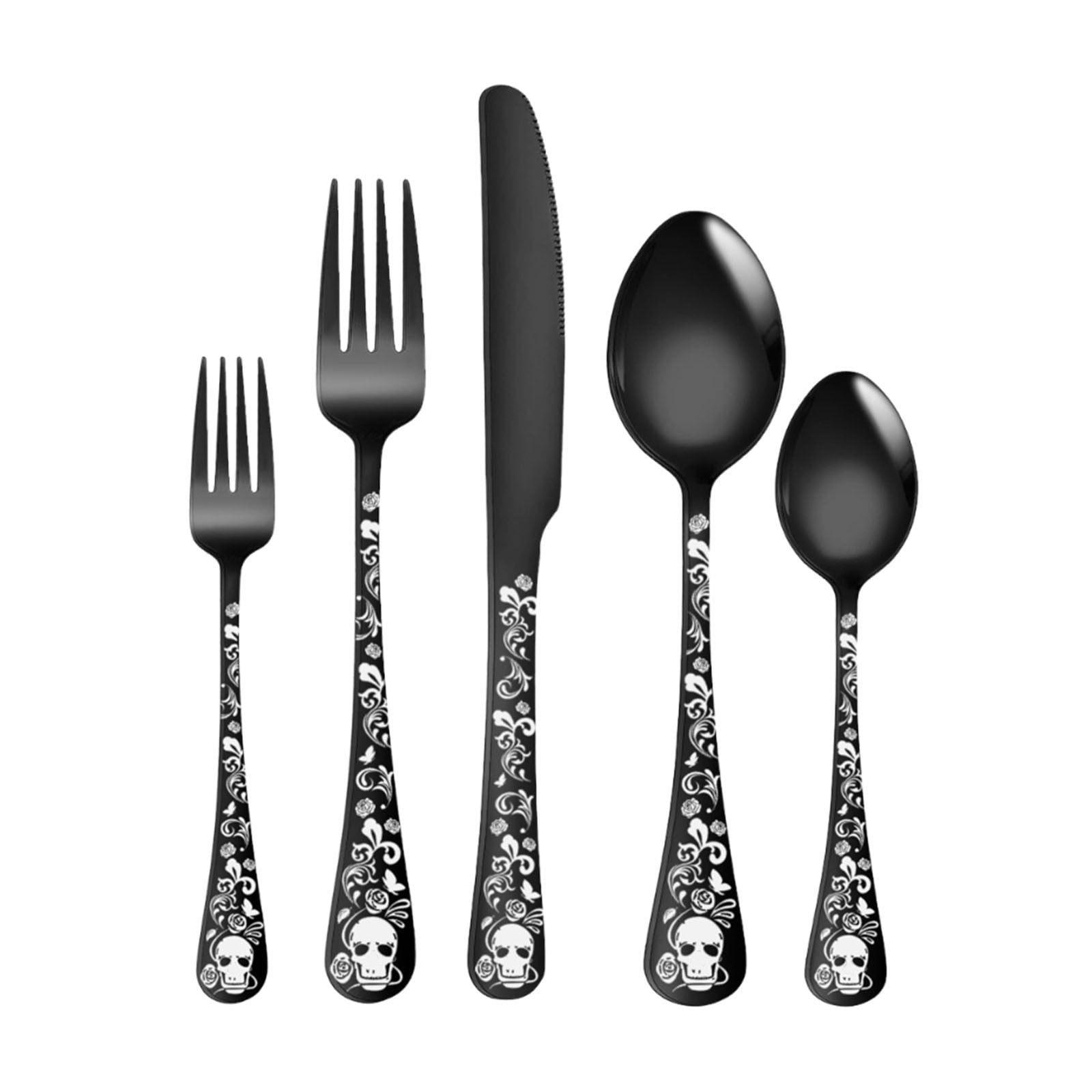 Click here for Yimwnyi 5-Piece Skull Stainless Steel Cutlery Set... prices