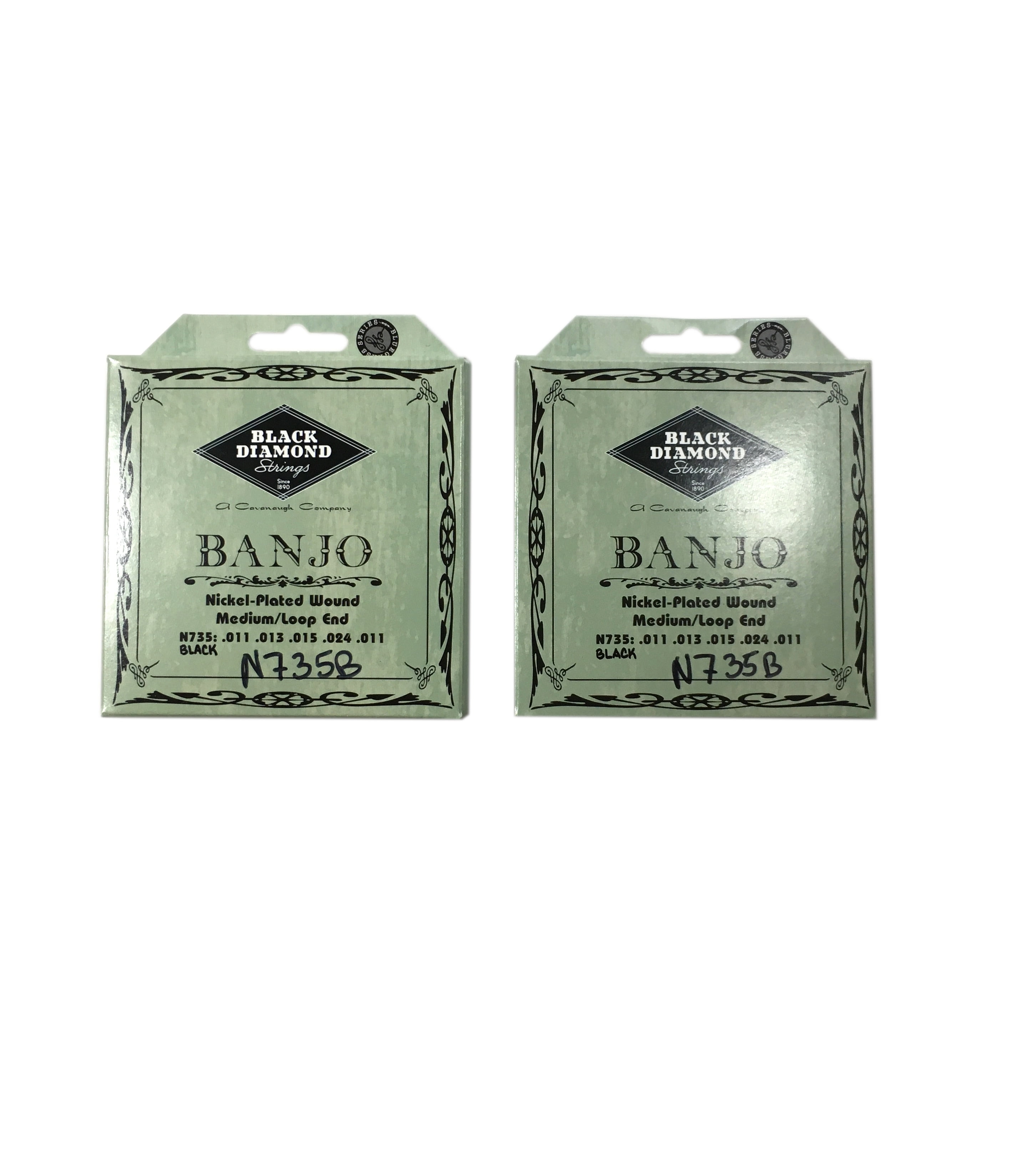 Black Diamond Banjo Strings 2-Pack 5-String Medium Loop End Black ...