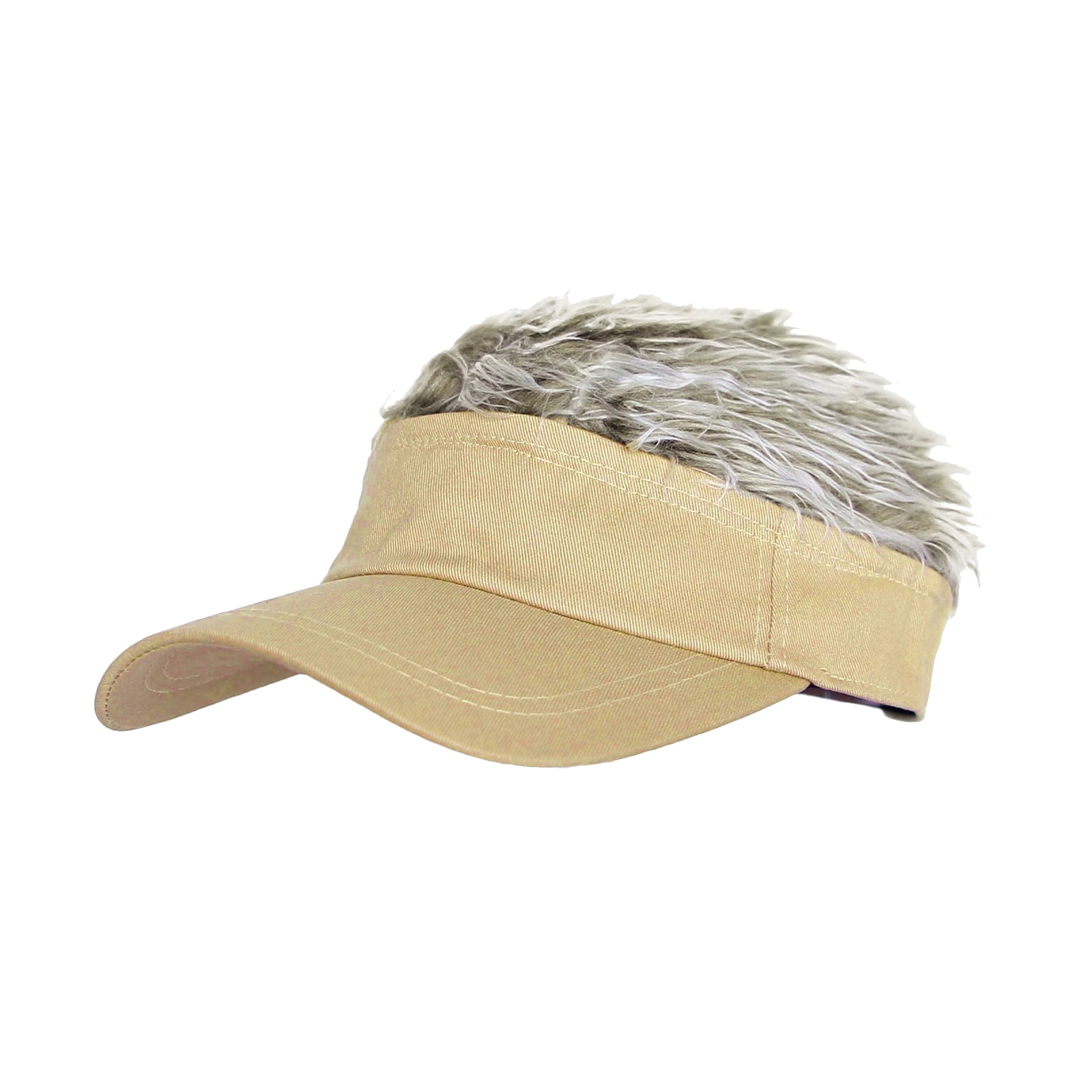 WITHMOONS Flair Hair Sun Visor Cap with Fake Hair Wig Novelty KR1588 ...