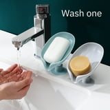 Household Soap Containers Toilet Soap Box Drain Leafs Soap Dish Double ...