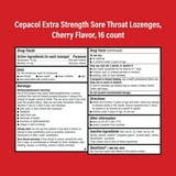 Cepacol Maximum Strength Throat Drop Lozenges, Cherry, 16 Count HSA/FSA ...