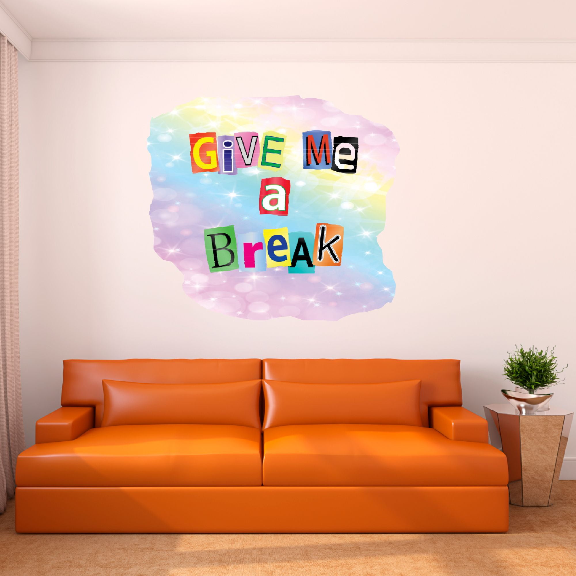 Watercolor Decal Give Me A Break Living Room Wall Decal for Family ...
