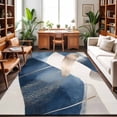 Abstract Geometric Area Rugs 8x10ft Blue Gold Dynamic Texture Floor Rug ...