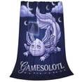 Axolotl Blanket Purple Blue Gamesolotl Soft Plush Fleece Flannel ...