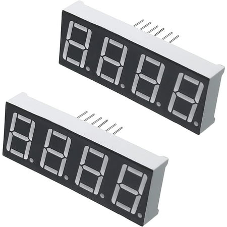 Othmro 2pcs Common Anode Display Digital Tube 4 Bit 7 Segment Black ...