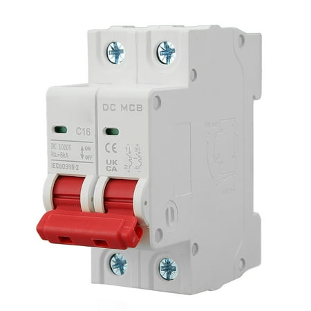 Circuit Breaker, Pa66 DC1000V 2P DC Small Circuit Breaker 16A DIN Rail ...