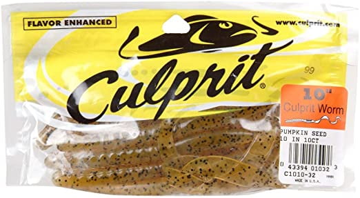 Culprit 10" Original Culprit Worm, Pumpkin Seed, 10 Count - Walmart.com