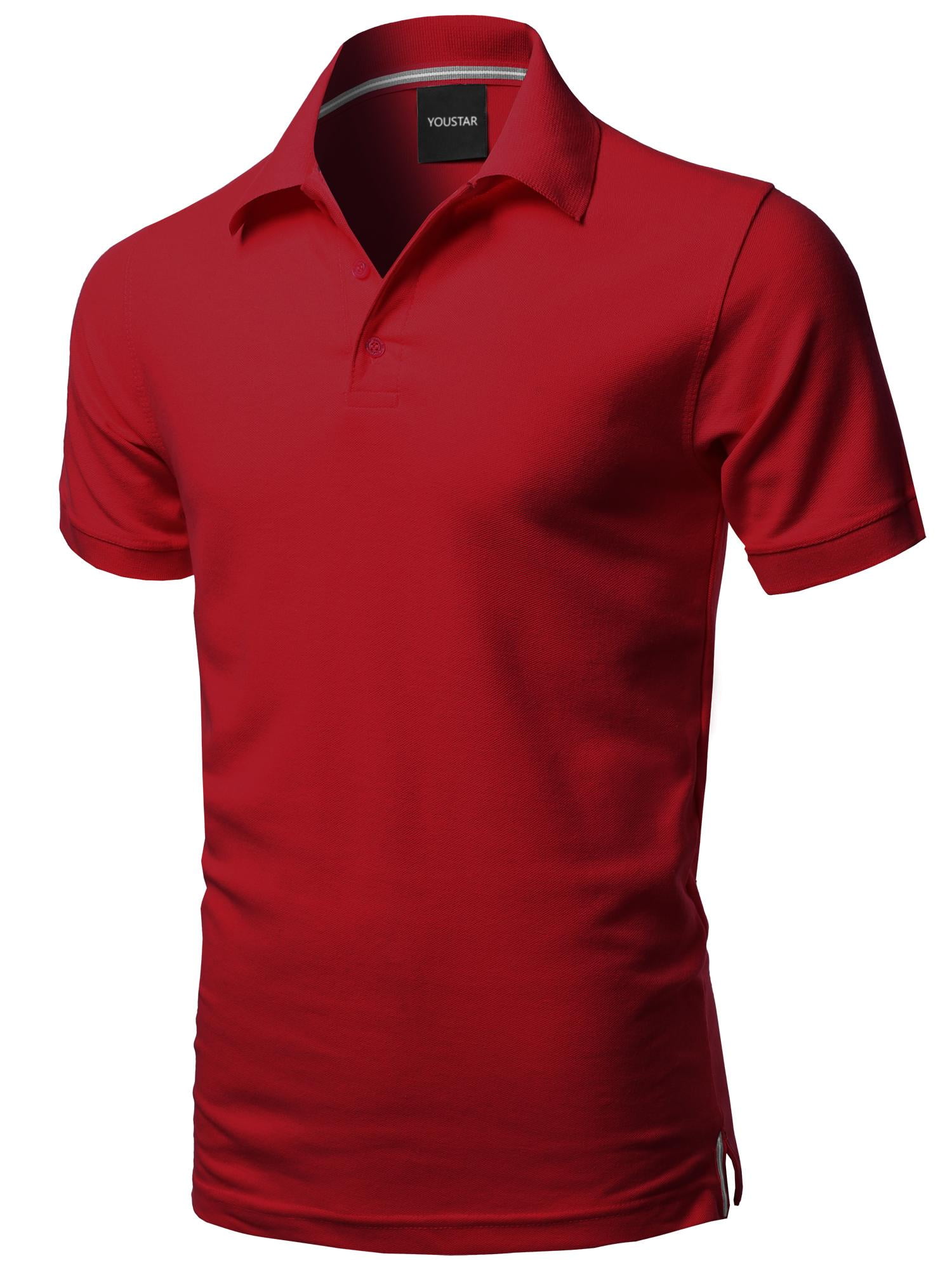 FashionOutfit Men's Solid Short Sleeves Basic Side Slit Polo Shirt ...