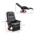 Faux Leather Recliner Chair with Footrest, Swivel Living Room Lounge ...