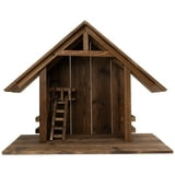 Northlight Wooden Nativity Stable with Ladder and Loft - 22" - Walmart.com