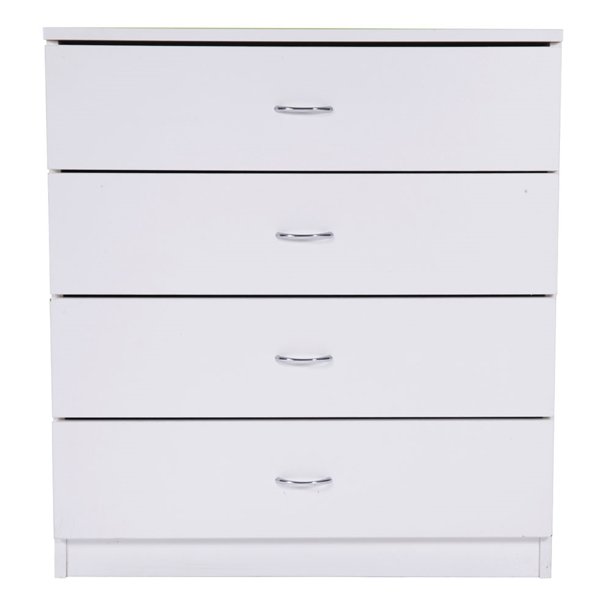 MDF Wood Simple 4-Drawer Dresser White - Walmart.com