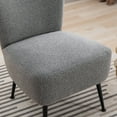 Modern Boucle Armless Accent Chair with Foam Upholstery, Rubber Wood ...