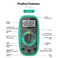 Ammeter Voltemter LCD Digital Multimeter with Backlit Buzzer Portable ...