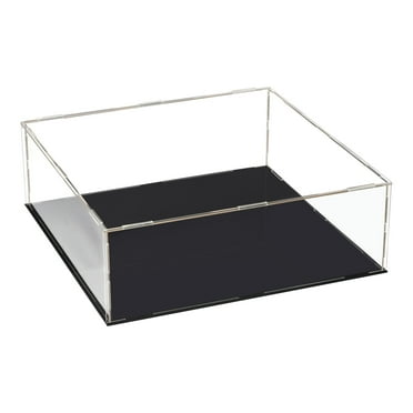 Versatile Acrylic Display Case - Small Rectangle Box with Mirror, Black ...