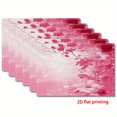 2D flat printing, 4pcs Placemats, Exquisite pink floral fantasy ...