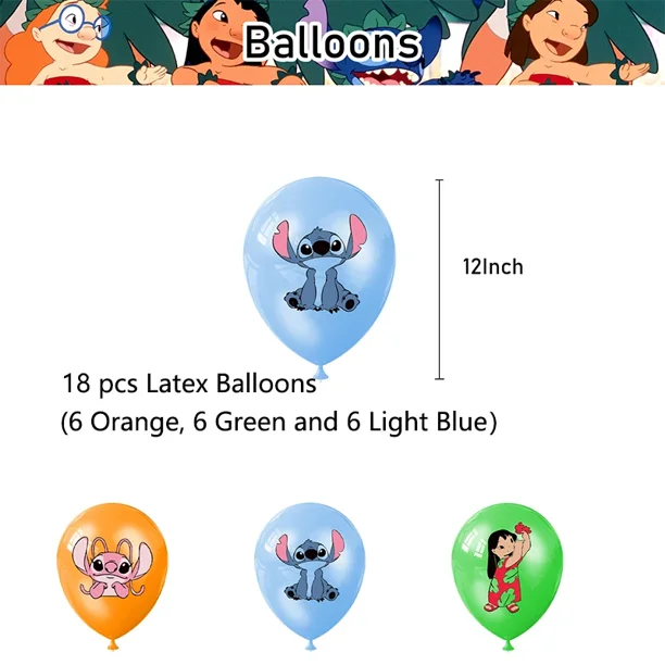 Suministros de decoración para fiestas de cumpleaños con temática de Disney Stitch, vajilla para ...