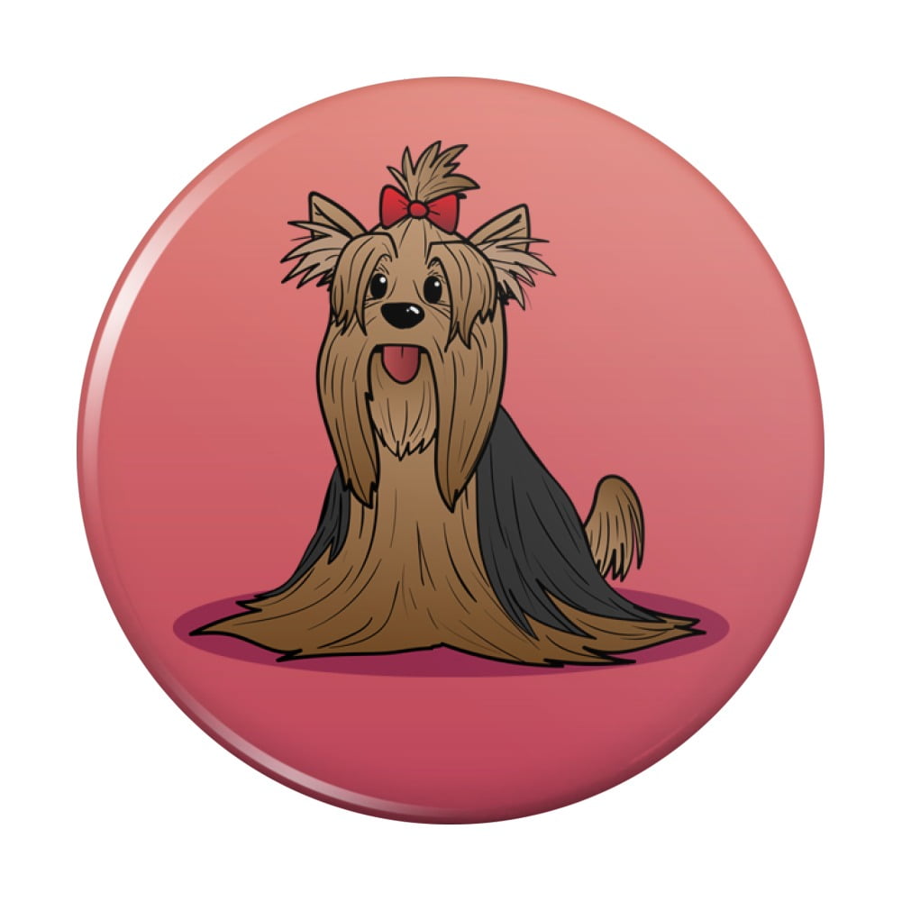 Yorkshire Terrier Yorkie with Bow Kitchen Refrigerator Locker Button ...