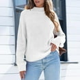 Cmfcve Women's High Neck Sweater Fall Winter Solid Color Pullover ...