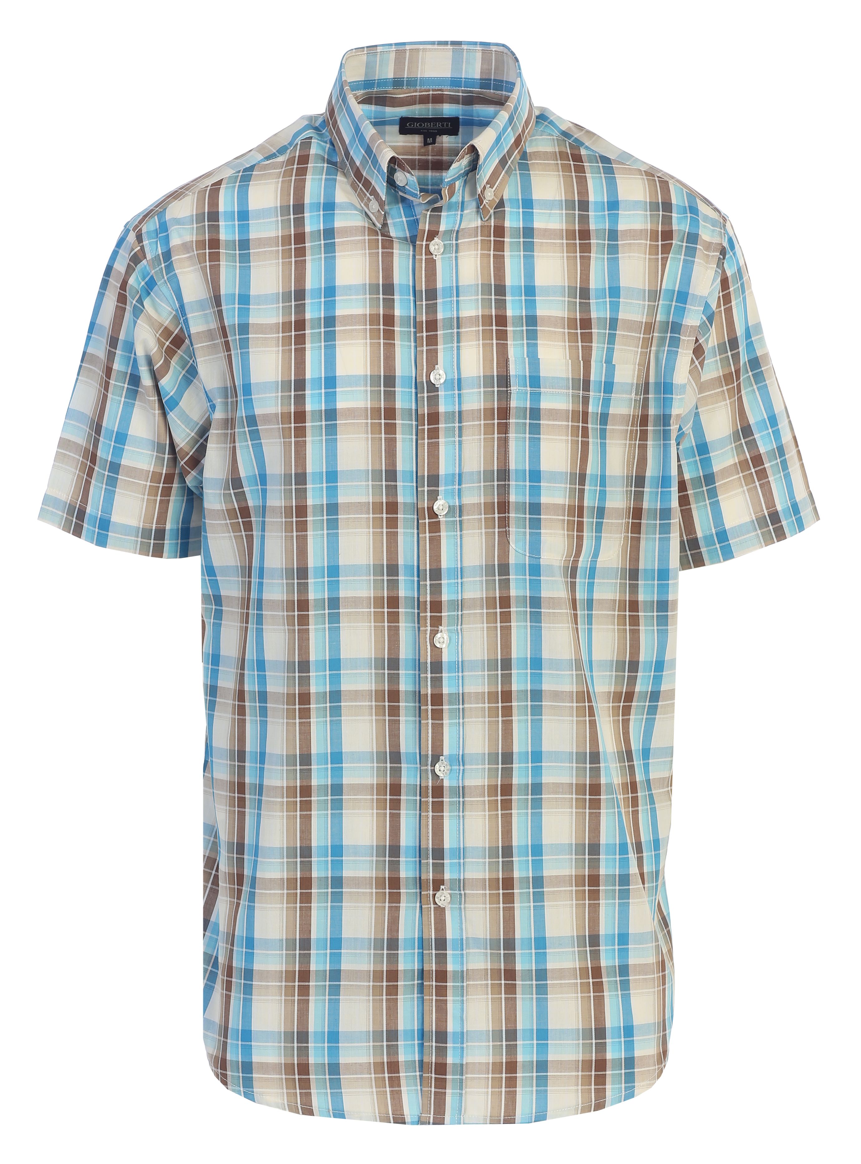 Gioberti Men's Plaid Short Sleeve Shirt - Walmart.com