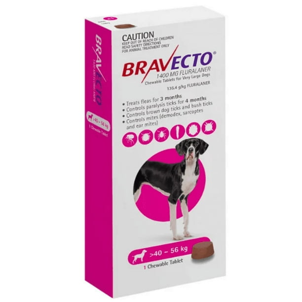 Bravecto Pastillas Antipulgas Antigarrapatas 1400 Mg 40-56 Kg | Walmart en línea
