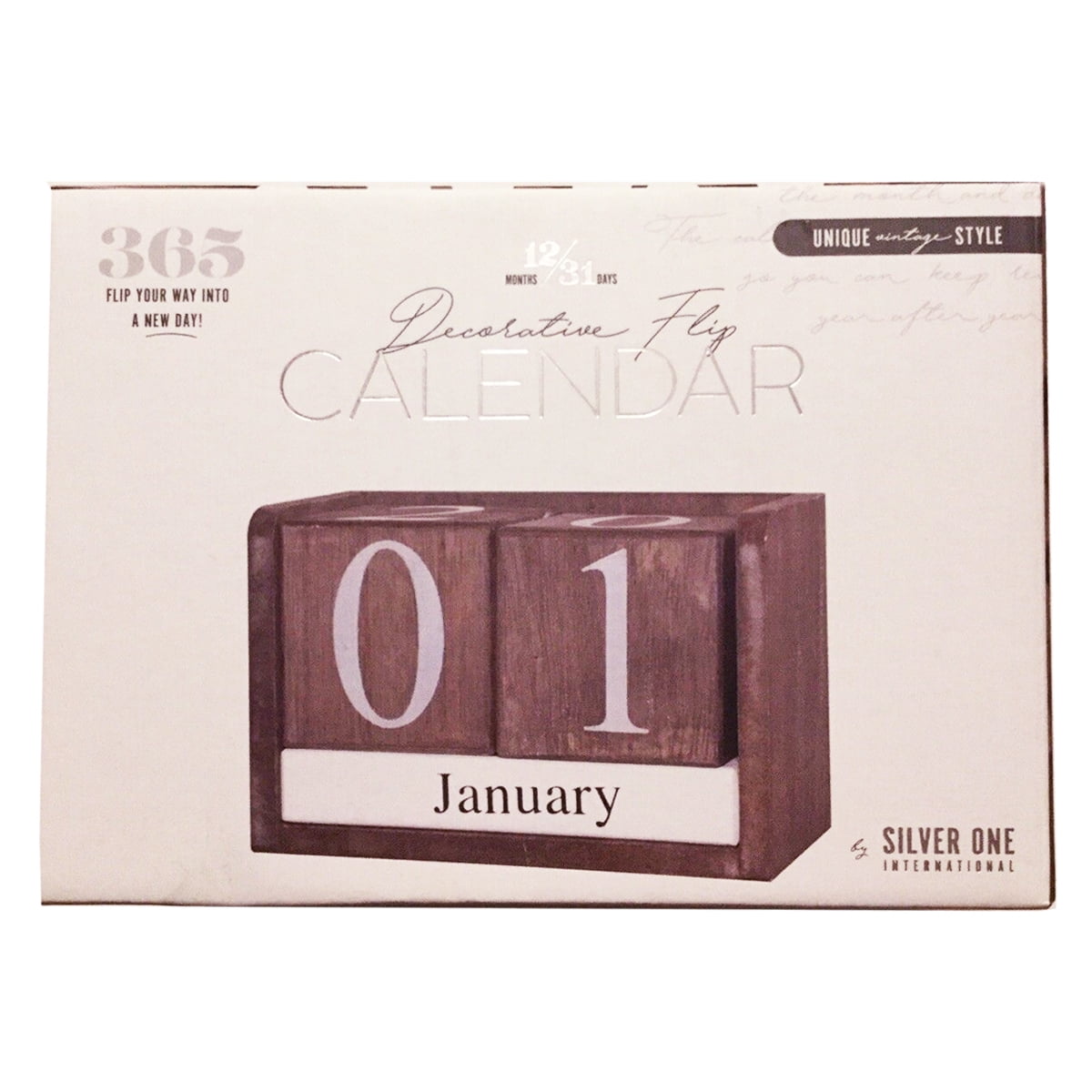 Wooden Block Perpetual Date Desktop Calendar – Reusable Any Year ...