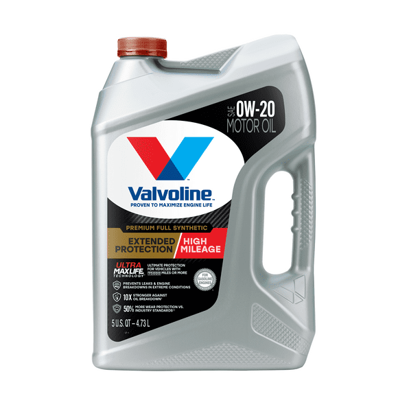 Valvoline Full Synthetic Extended Protection High Mileage 0W-20 Motor Oil, 5QT - Walmart.com