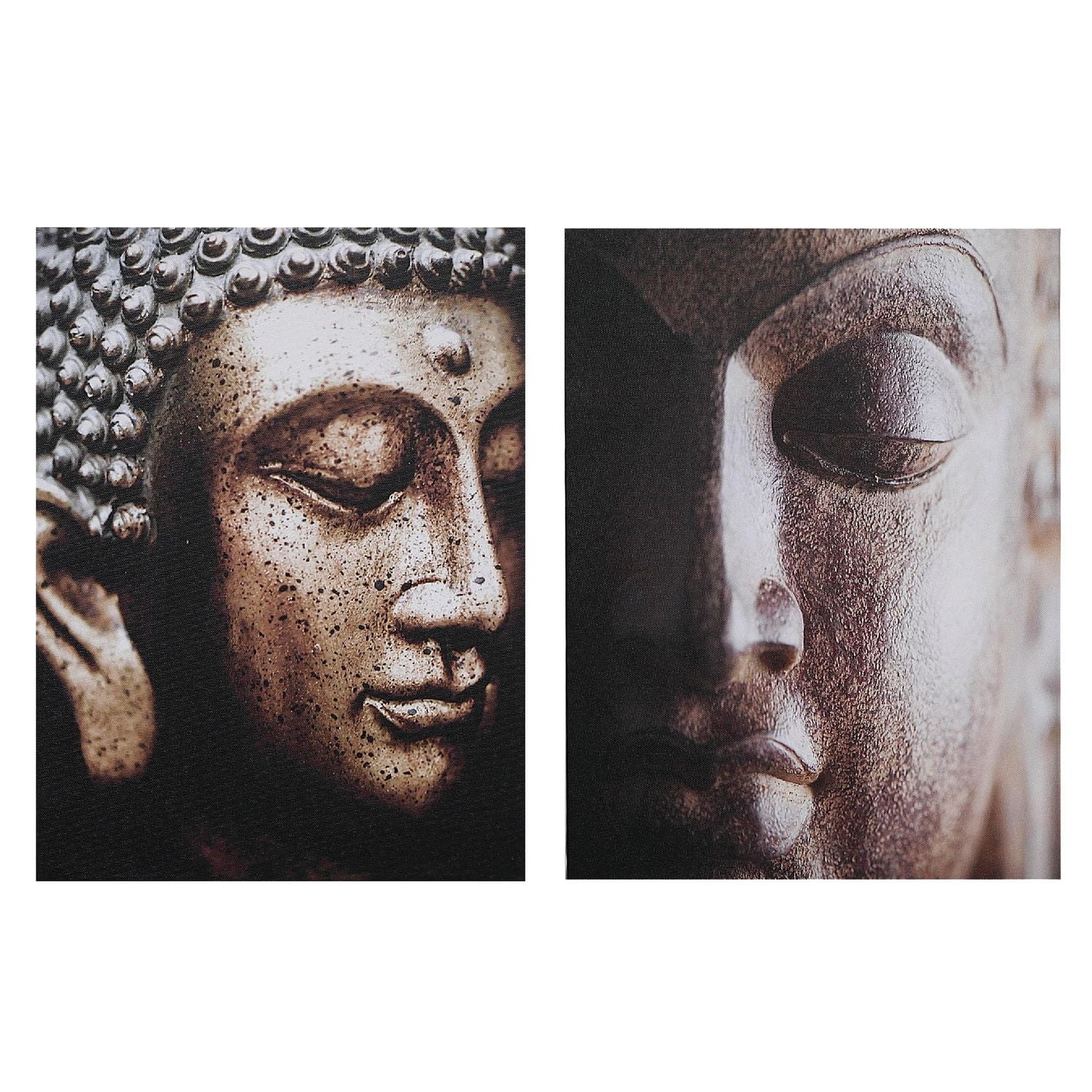 Click here for Ih Casadécor Canvas Wall Art Buddha Head - Set Of... prices