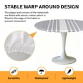 Abstract White Striped Round Table Cover, Simple Gray Background ...