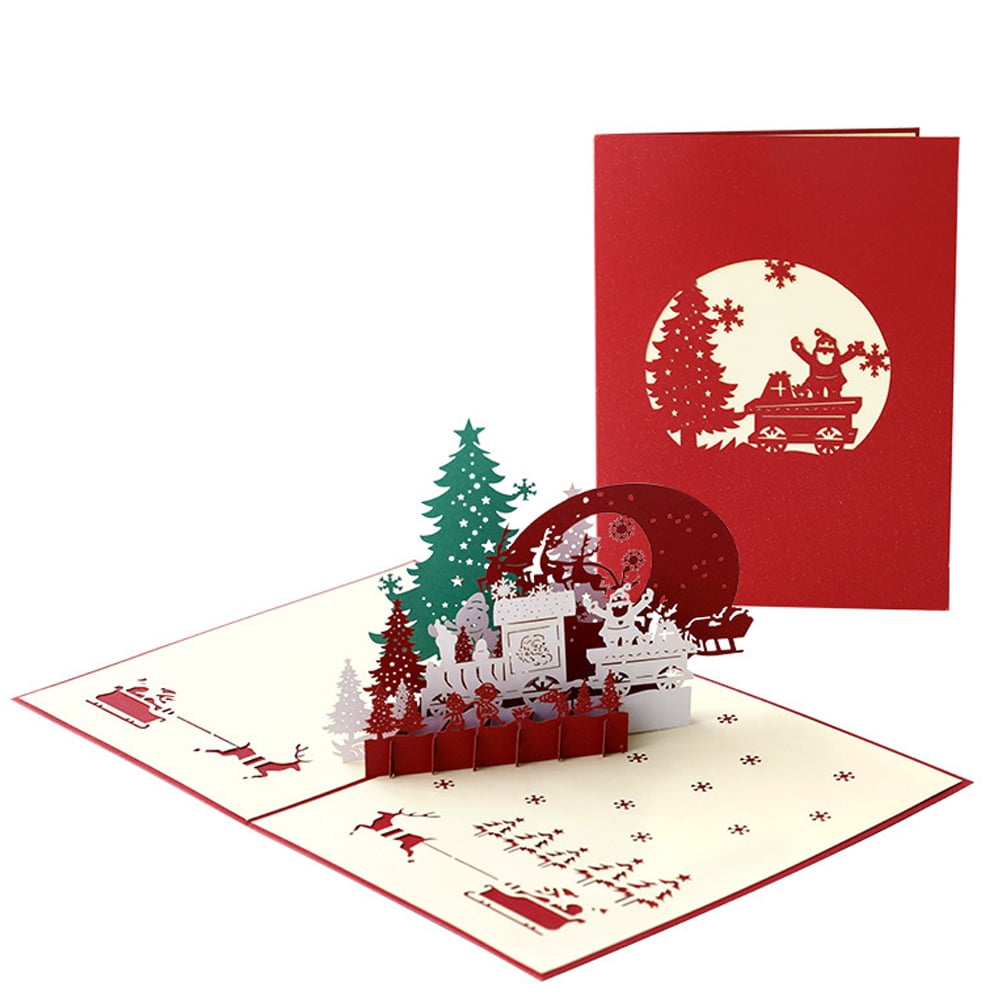 Christmas Greetings Pop Up Card,Christmas Cards, Kids Christmas Card ...