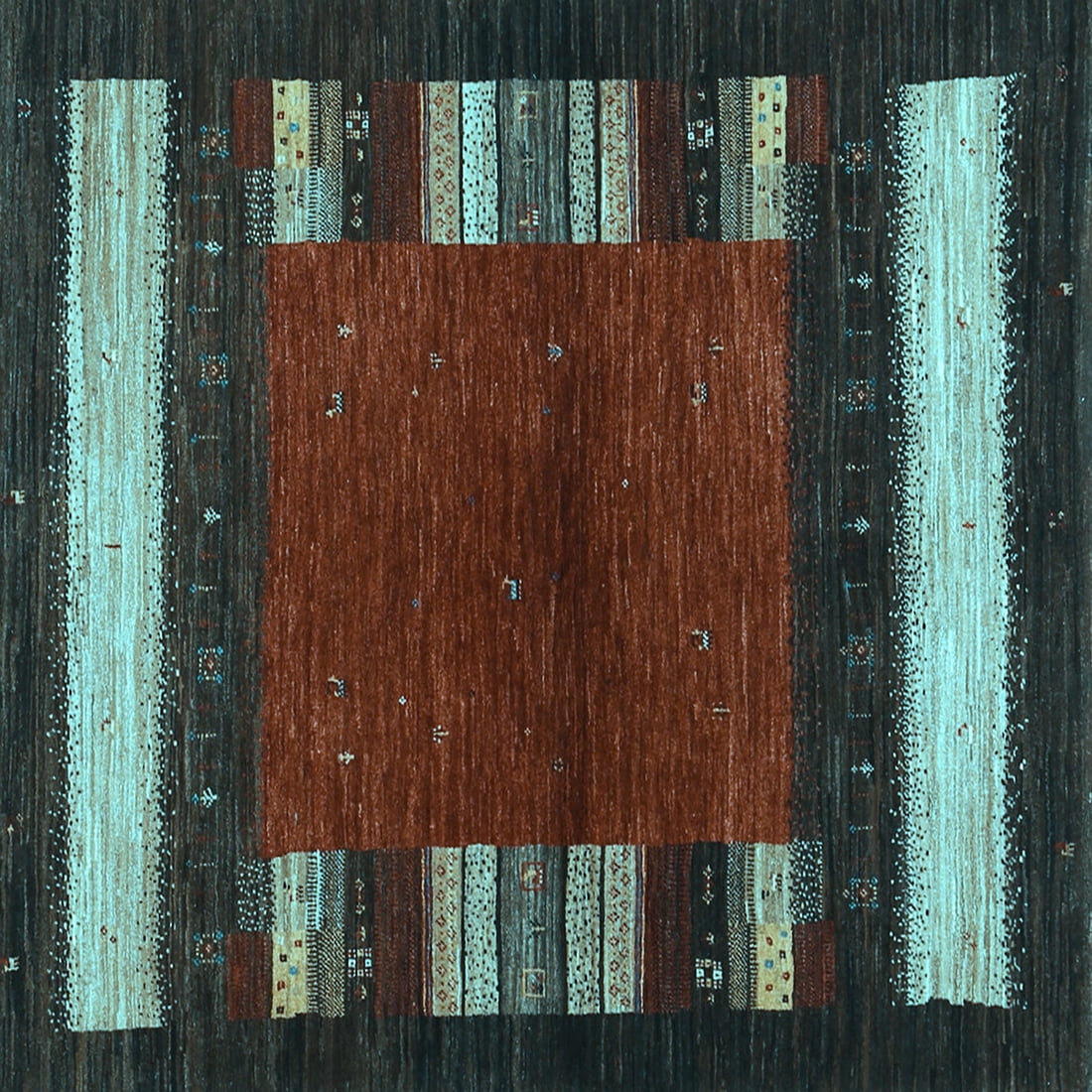 Ahgly Company Indoor Square Abstract Light Blue Contemporary Area Rugs ...