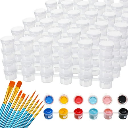 75 Strips 450 Pots Empty Paint Strips 0.1 oz Paint Cup Pots Mini Paint ...