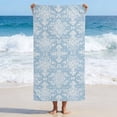 Blue Boho Floral 2-in-1 Beach Towel Backpack,Quick Dry Beach Towel ...