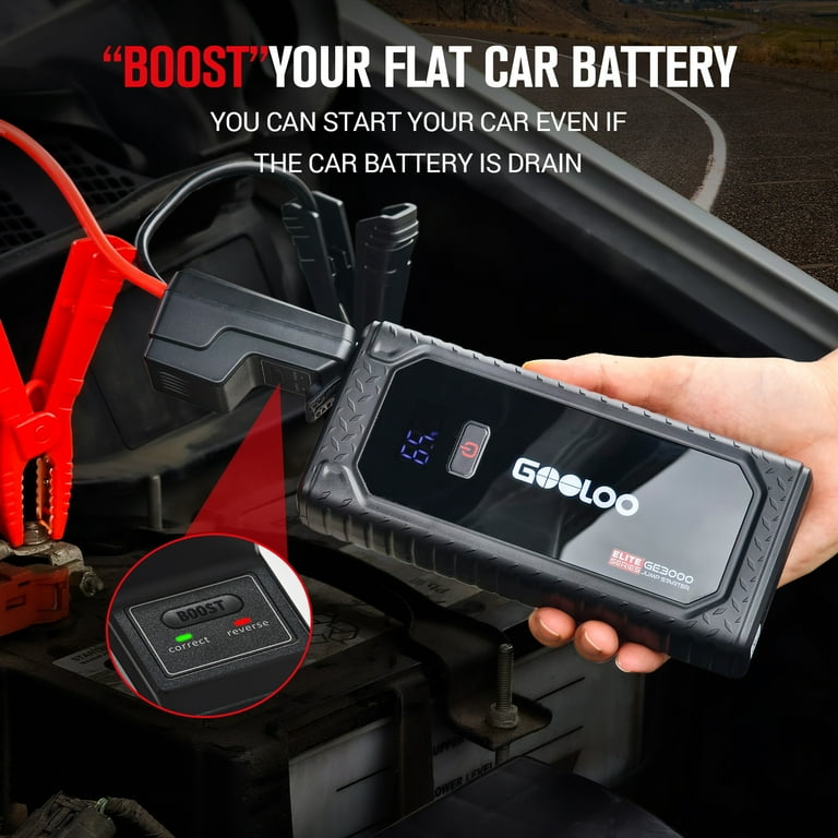 GOOLOO 3000A Peak Car Jump Starter, 2-Way Fast Charging for GOOLOO 3000A Peak Car Jump Starter, 2-Way Fast Charging for