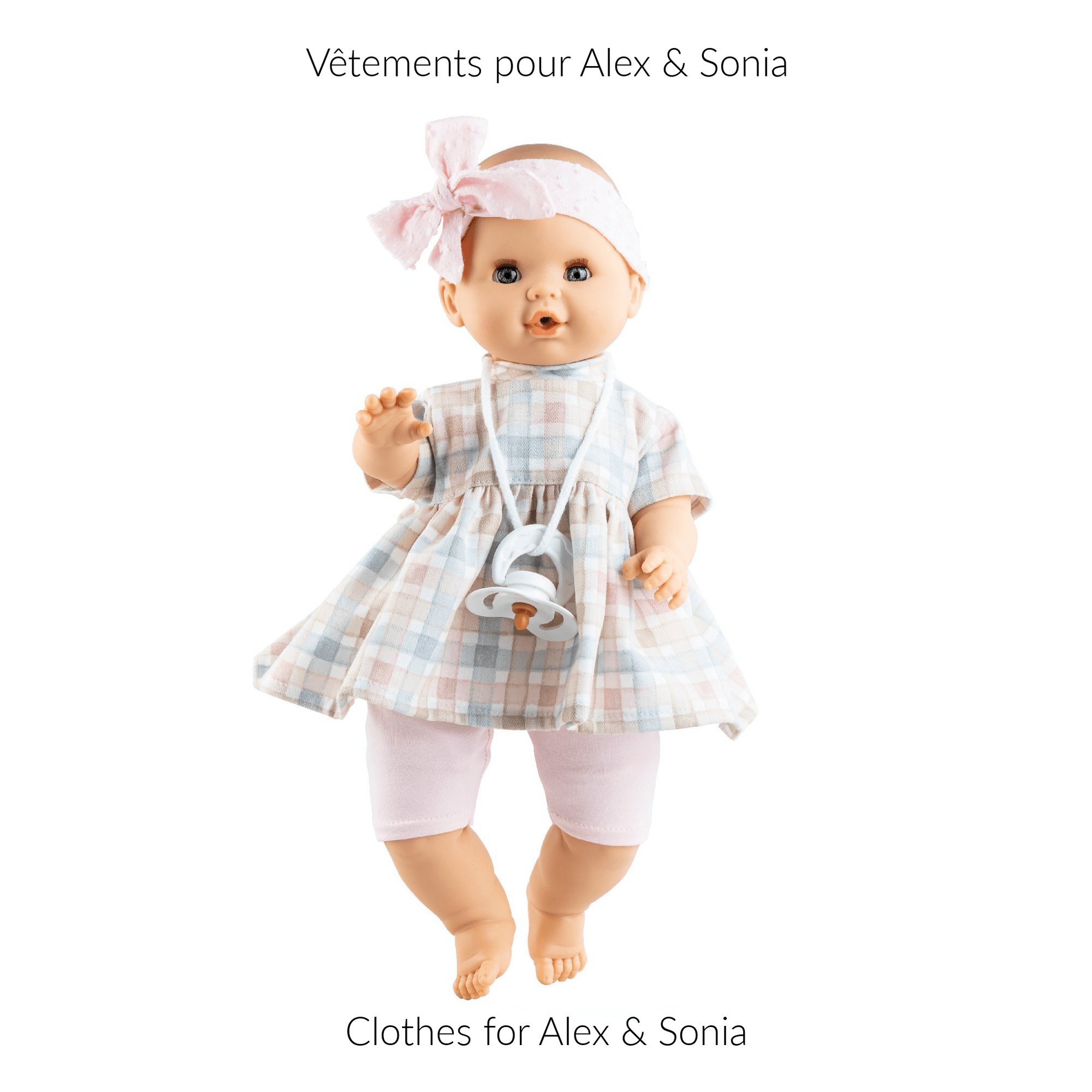 Click here for Alex & Sonia Doll Clothing - Pastel Check Dress  S... prices