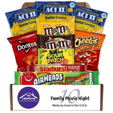 Gourmet Movie Night Food: Snack Attack Popcorn & Candy Gift Basket ...