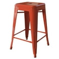 AmeriHome Loft 24" Metal Bar Stool, Orange, Set of 4 - Walmart.com