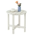 UBesGoo White HDPE Plastic Round Side Table, Small Outdoor Patio ...