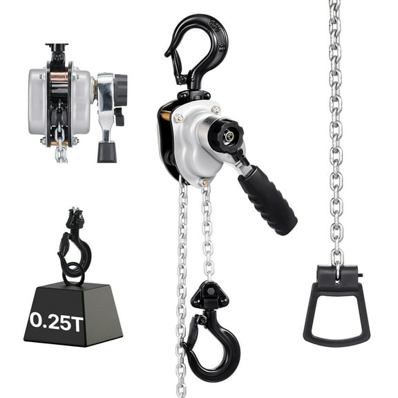 Manual Lever Chain Hoist, 1/4T 550LBS Capacity Heavy Duty Come Along ...