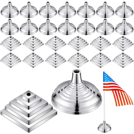 30 Pieces Flags Floor Stand Base Metallic Flag Pole Base for Indoor ...