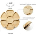 COFEST Wooden Flower Shaped Rotatable Fruit Tray, 7 Slots, Natural and ...