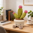 Luoshdecor Large Plush Flower in Pots,Hand Weave Flower, Cactus ...