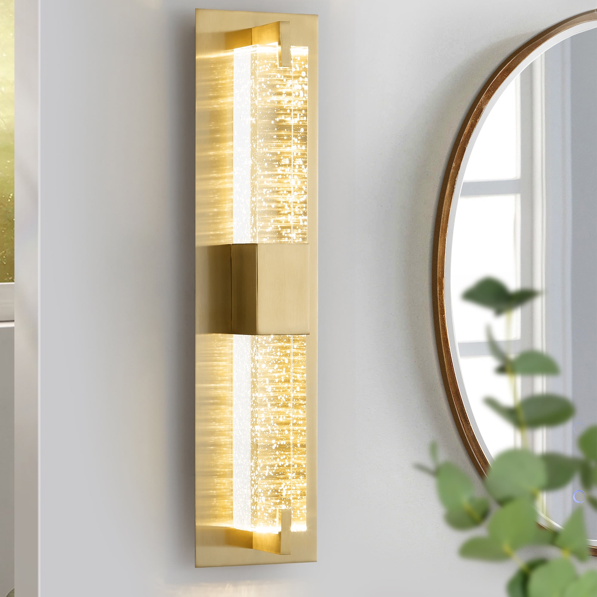 Kaisite Gold Wall Sconce Bathroom Vanity Light with Dimmable LED ...