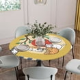 Cat Round Fitted Tablecloth with Elastic Edged, Leaf Japanese Style ...